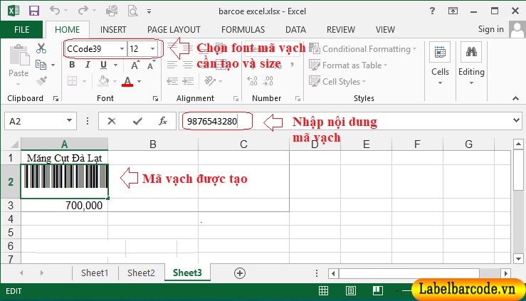 Thủ Thuật Tự Tạo Mã Vạch Trên Excel Đơn Giản Nhất - Label Barcode | In ...